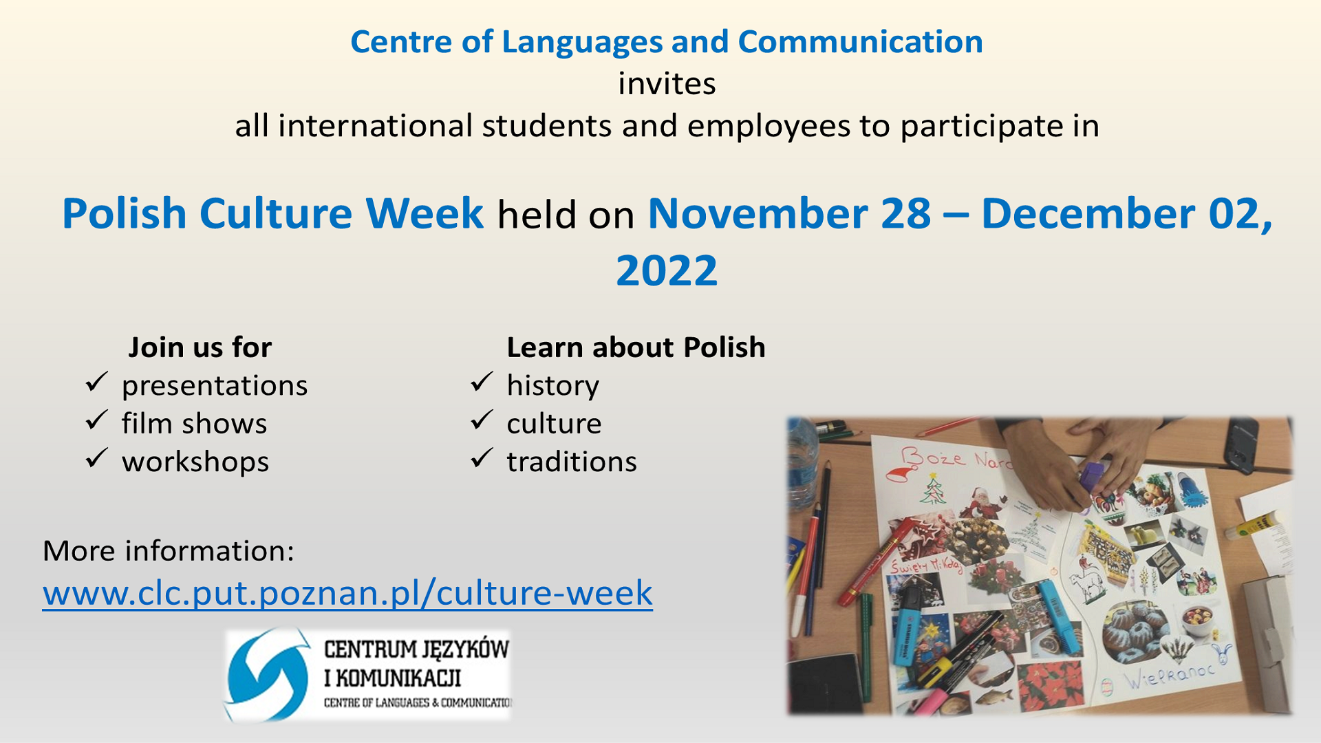 Polish Culture Week at Centre of Languages and Communication ...